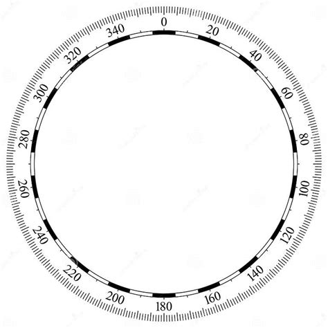 Compass Scale Vector 360 Degree Scale Isolated Background Stock