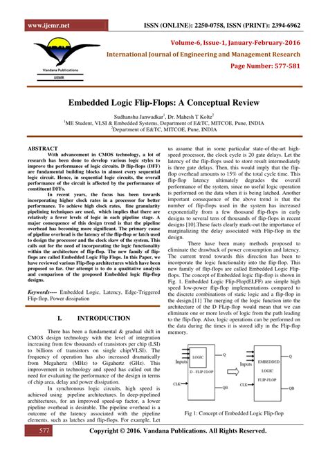 Pdf Embedded Logic Flip Flops A Conceptual Review