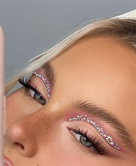 Pin By Sky On Makeup Eye Makeup Rhinestone Makeup Festival Makeup