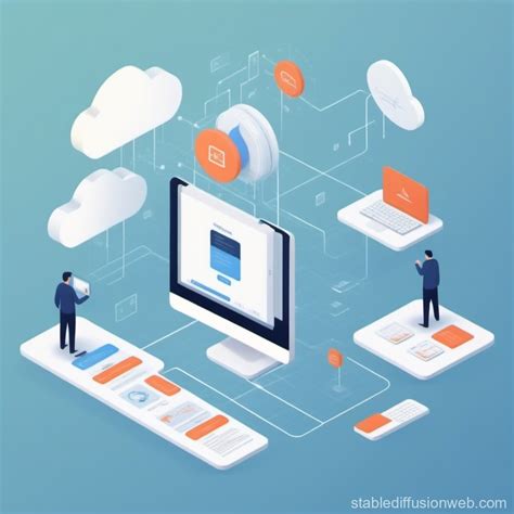 Saas Product Simplified Interface Illustration Stable Diffusion Online