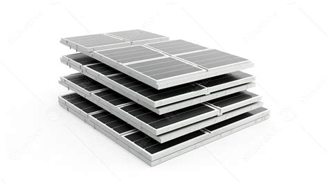 White Solar Panel Stack Rendered In 3d Powerpoint Background For Free