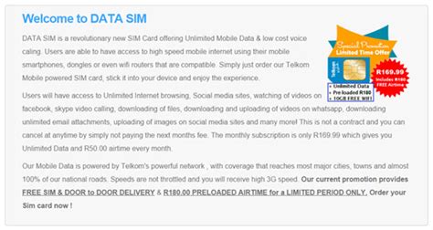 Unlimited Data SIM For R170 Telkom Steps In MyBroadband