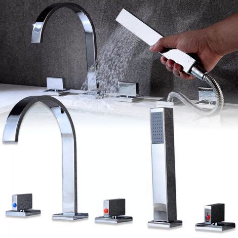 5 Loch Badewannenarmatur Wannenarmatur Armatur Badewanne Wasserfall