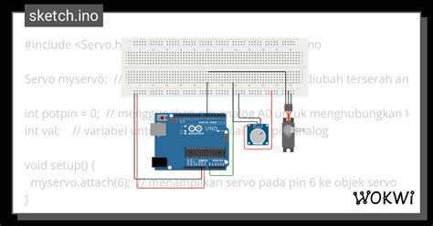 Potensio Servo Wokwi ESP32 STM32 Arduino Simulator