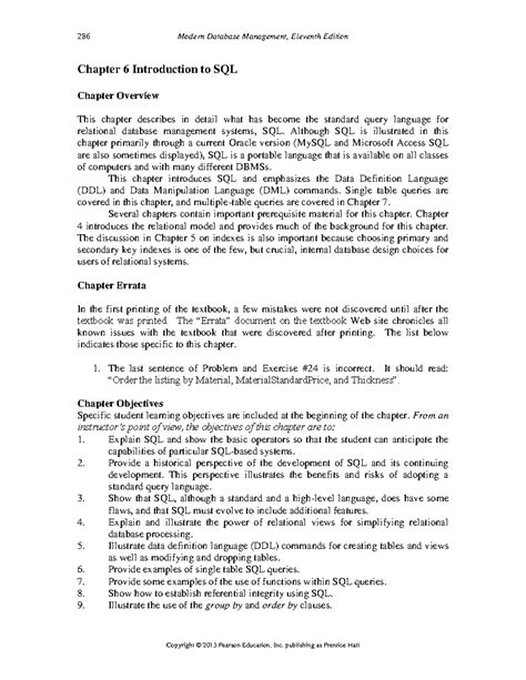 Chapter 6 Outline 286 Modern Database Management Eleventh Edition Chapter 6 Introduction To