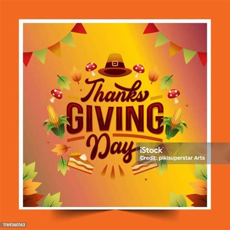 그라데이션 텍스트 추수 감사절 축하 디자인 벡터 일러스트 레이 션 10월에 대한 스톡 벡터 아트 및 기타 이미지 10월 3차원 형태 가득 찬 Istock