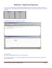 Minitab Lab Simple Linear Regression Pdf Minitab Lab Simple Linear Regression Let S Use A