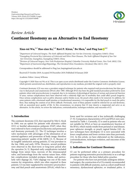 Pdf Continent Ileostomy As An Alternative To End Ileostomy