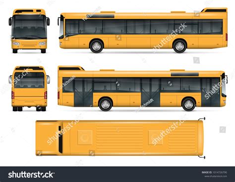 Bus Vector Mockup Isolated Template Bus Stock Vector Royalty Free