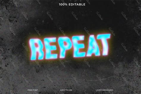 repeat font style text effect free photoshop psd file