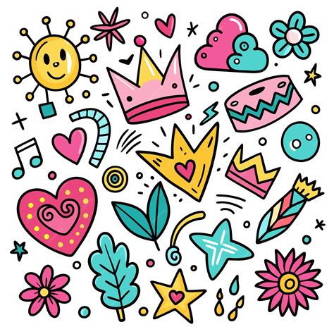 Premium Vector Colorful Doodle Art A Vibrant Collection Of Fun And Playful Drawings