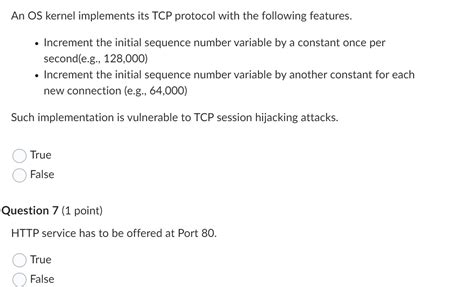 Solved An Os Kernel Implements Its Tcp Protocol With The