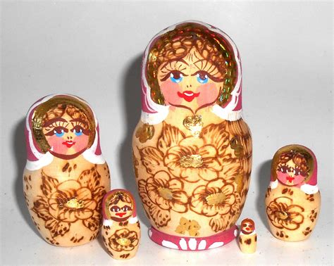 Maya Hot Pink Scarf Babushka Matryoshka Nesting Doll Babooshki