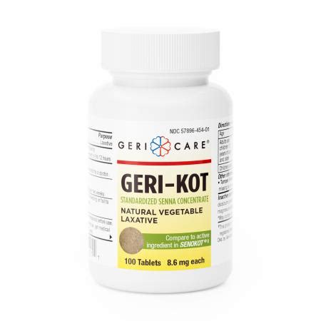Geri Care Geri Kot Laxative Tablets 86 Mg Strength Sennosides 100