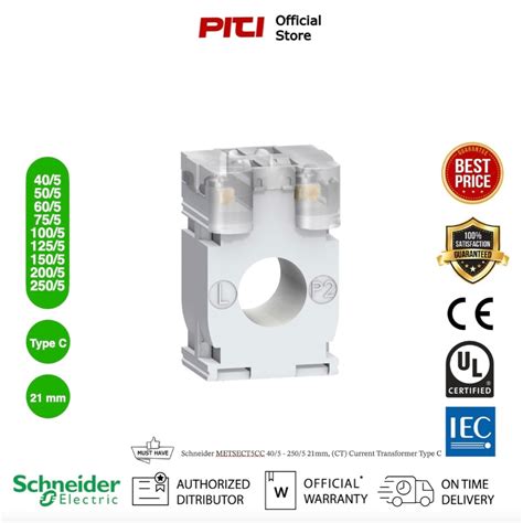 schneider ct metsect5cc020 200 5a current transformer type c 21mm ct