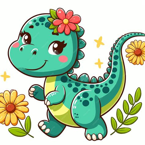 Premium Vector Cute Dinosaur Vector With White Background