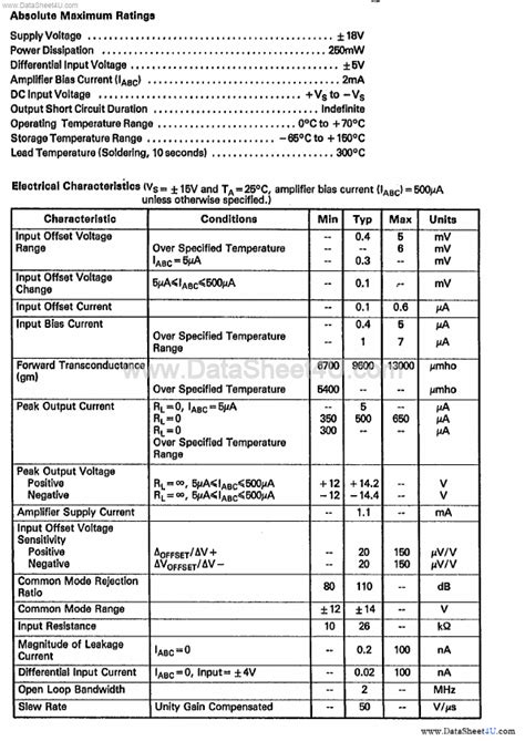 Ecg996 Datasheet Pdf Operational Transconductance Amplifier Ecg