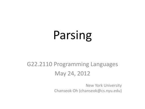 Ppt Parsing Powerpoint Presentation Free Download Id2936397