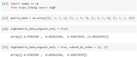 Python Scipy Eigenvalues