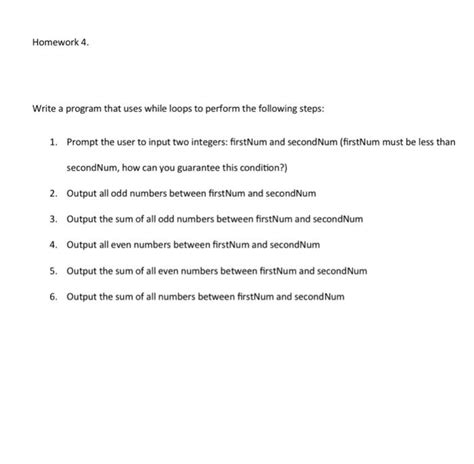 Solved Write A Program That Uses While Loops To Perform The