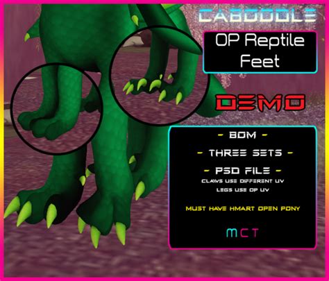 Second Life Marketplace {c} Op Reptile Feet Demo