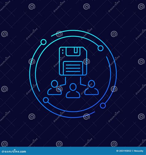 Storing User Data Icon Linear Design Stock Vector Illustration Of