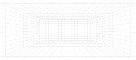 Abstract 3d Grid Room Structure Wireframe Template Design Free Vector