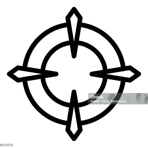 타겟 라인 아이콘입니다 흰색으로 분리된 조준 벡터 그림 초점 개요 스타일 및 앱을 위해 설계되었습니다 Eps 10 10에 대한 스톡 벡터 아트 및 기타 이미지 Istock