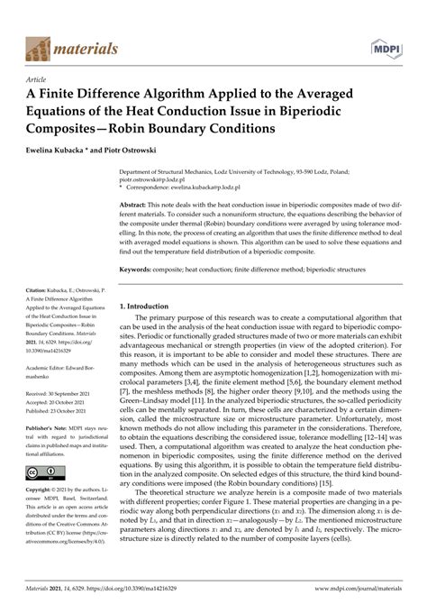 Pdf A Finite Difference Algorithm Applied To The Averaged Equations Of The Heat Conduction