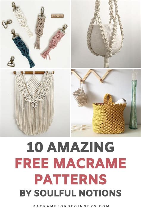 10 free diy macrame projects for beginners by soulful notions artofit