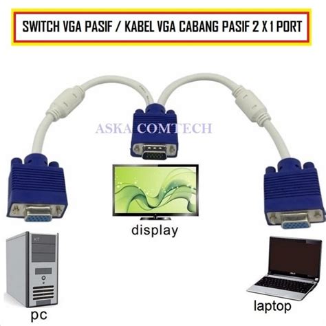 Jual Kabel Switch VGA 2 PORT VGA Switch 2Port 2 X 1 Layar Kabel VGA CABANG Jakarta Pusat