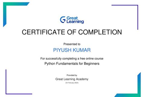 Piyush Kumar On Linkedin Python Programming Certification Achievement Beginner