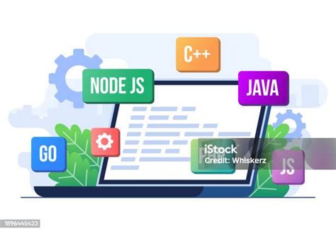 Web Development Concept Flat Illustration Vector Template Application Design Coding And