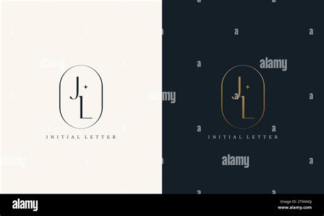 Premium Jl Logo Monogram With Gold Circle Frame Luxury Initials Design Minimal Modern Typeface