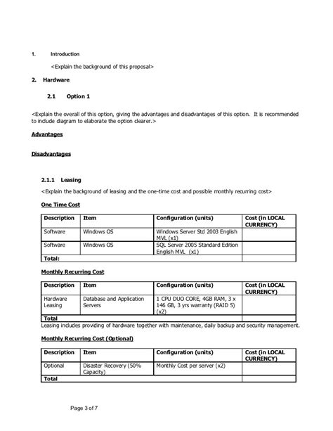 Hardware Proposal Template Williamson