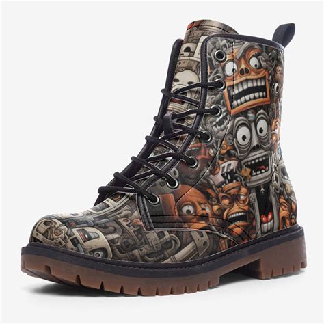 Leather Boots Cartoon Robots Art Coolwear