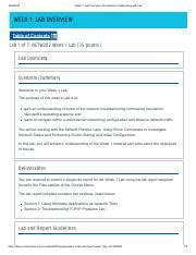 Week Lab Overview Introduction To Networking With Lab Pdf Week Lab Overview