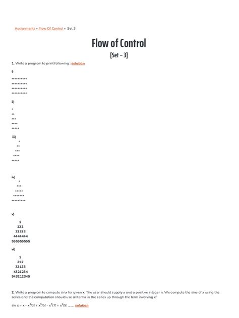 C Nested Loop Question Pdf