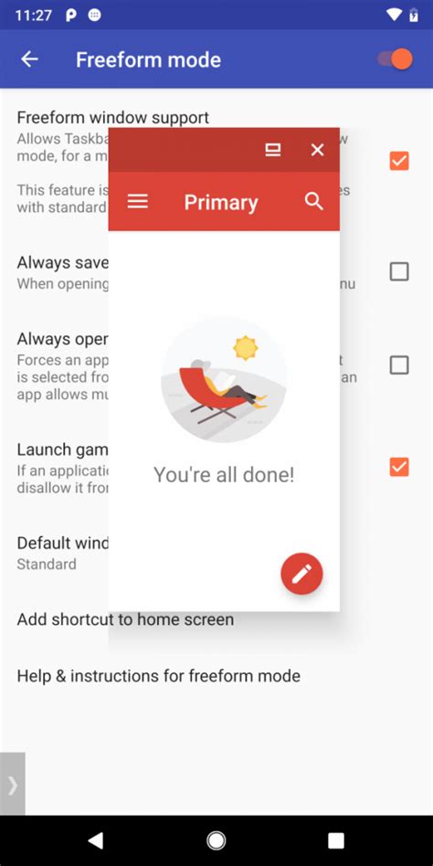 Taskbar Brings Back Freeform Window Support To Android Pie Devices