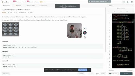 17 Letter Combinations Of A Phone Number Python Faang Coding