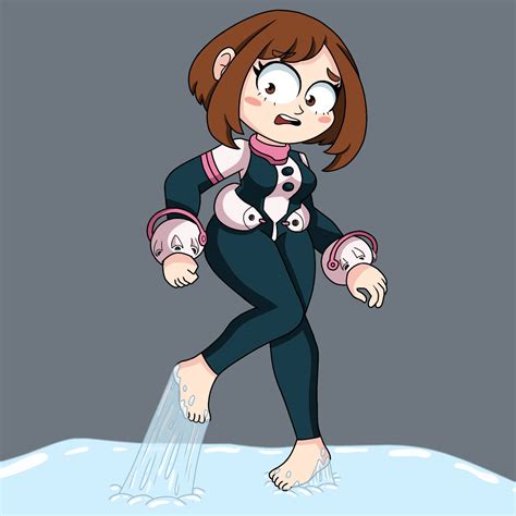 Uraraka Caught In Glue Trap Remake By Erneantonioh On Deviantart