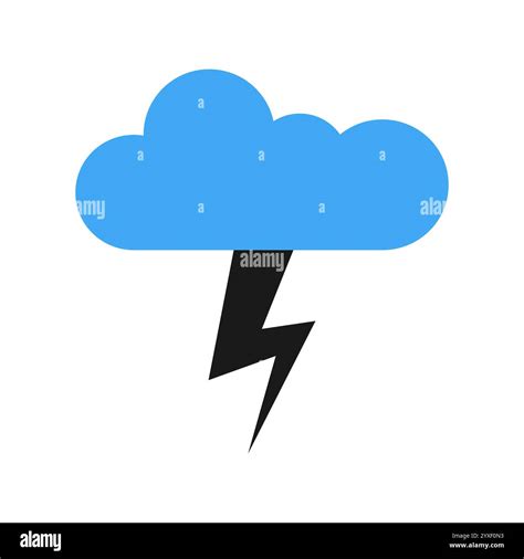 A Cloud With A Thunderstorm Vector Illustration Stock Vector Image