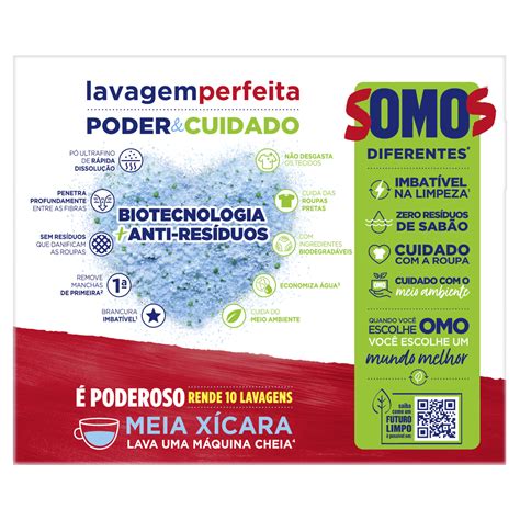 Lava Roupas Pó Omo Lavagem Perfeita Caixa 800g Brava Market