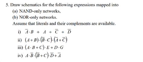 Solved 5 Draw Schematics For The Following Expressions