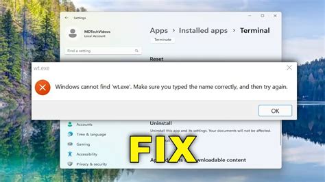 Fix Windows Cannot Find Wt Exe Make Sure You Type The Name Correctly Solution YouTube