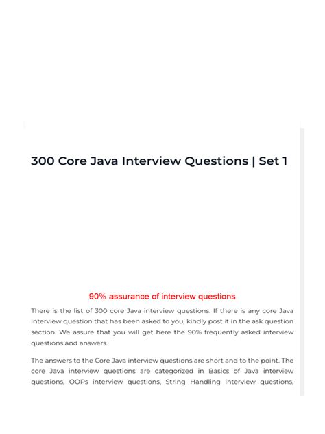 300 Core Java Interview Questions 2024 Javatpoint Pdf Java Virtual Machine Programming