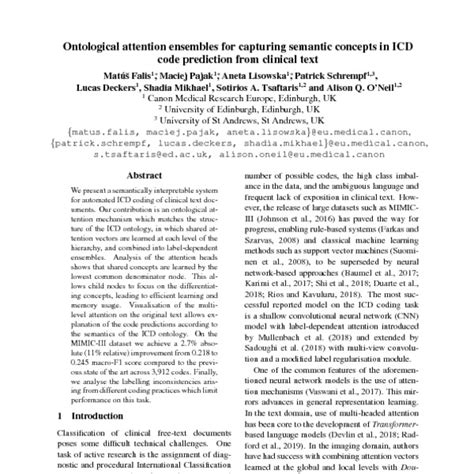 Ontological Attention Ensembles For Capturing Semantic Concepts In Icd