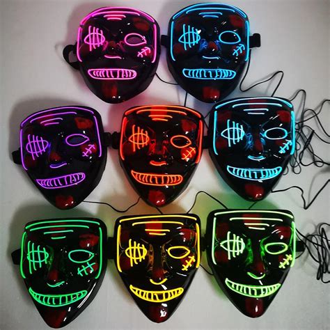 Buy Scary Led Halloween Mask Light Up Mask Cosplay Led Rave Face Mask