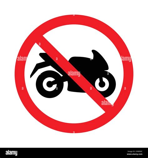 Racing Motor Bike Icon With Ban Symbol Ban Bike Delivery Zone Black