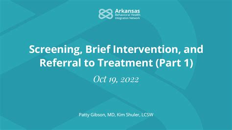 Screening, Brief Intervention, and Referral to Treatment (Part 1) – ABHIN